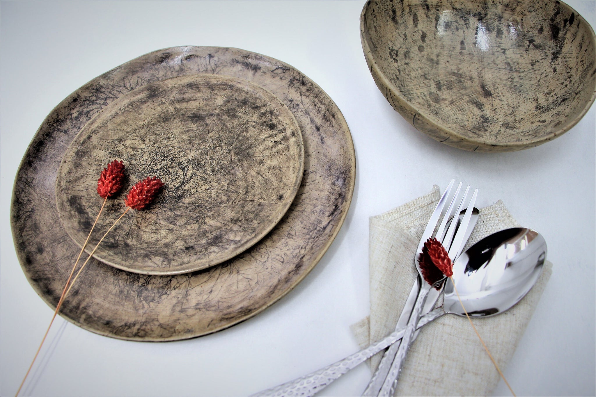 Handmade Rustic Ceramic Dinnerware Set. A Unique and Modern Stoneware ...